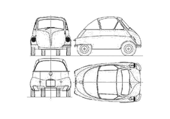 Download drawing Iso Rivolta Isetta Coupe 1952 in ai pdf png svg formats